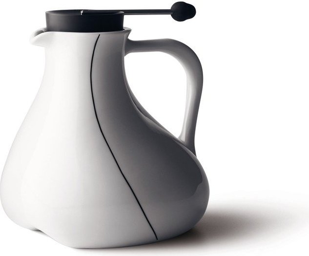 Black Contour Tea Jug with Tea Ball designed by Pernille Vea from Menu